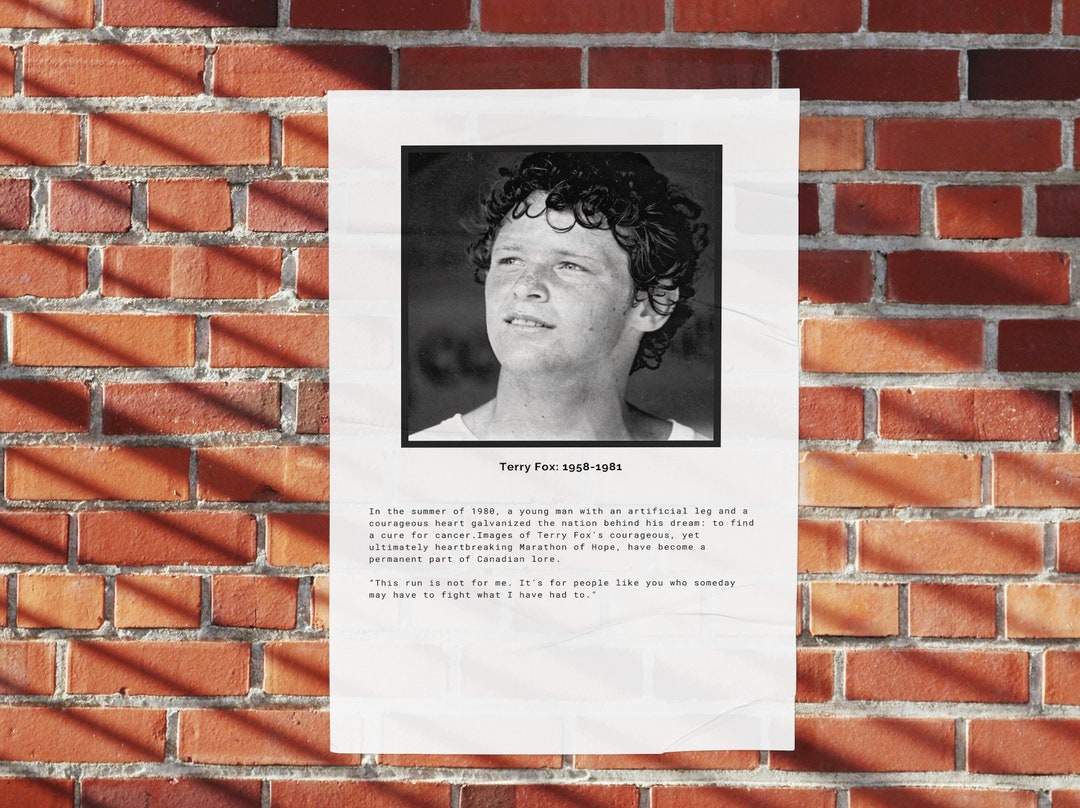 Terry Fox Poster With Quote, Marathon of Hope - Cancer Research, Gift ...