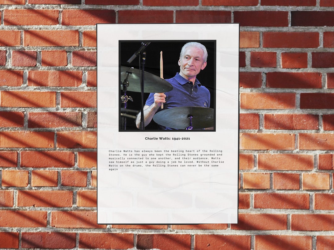 Charlie Watts Poster, Music Poster the Rolling Stones, Charlie Watts ...