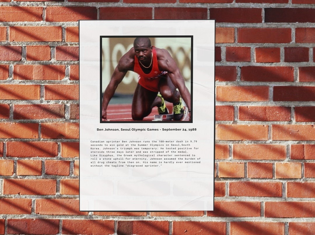 Ben Johnson Digital Poster, Printable Sports Poster, Olympic Games ...