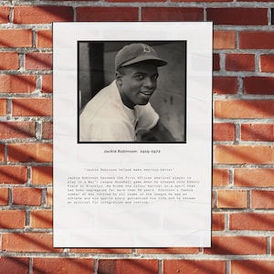 Jackie Robinson Printable Poster, Baseball Coach Gift, History Art ...