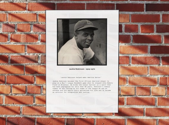 Jackie Robinson Printable Poster Baseball Coach Gift History | Etsy