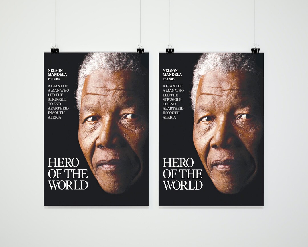 Nelson Mandela Poster Printable Wall Art Vintage Magazine - Etsy