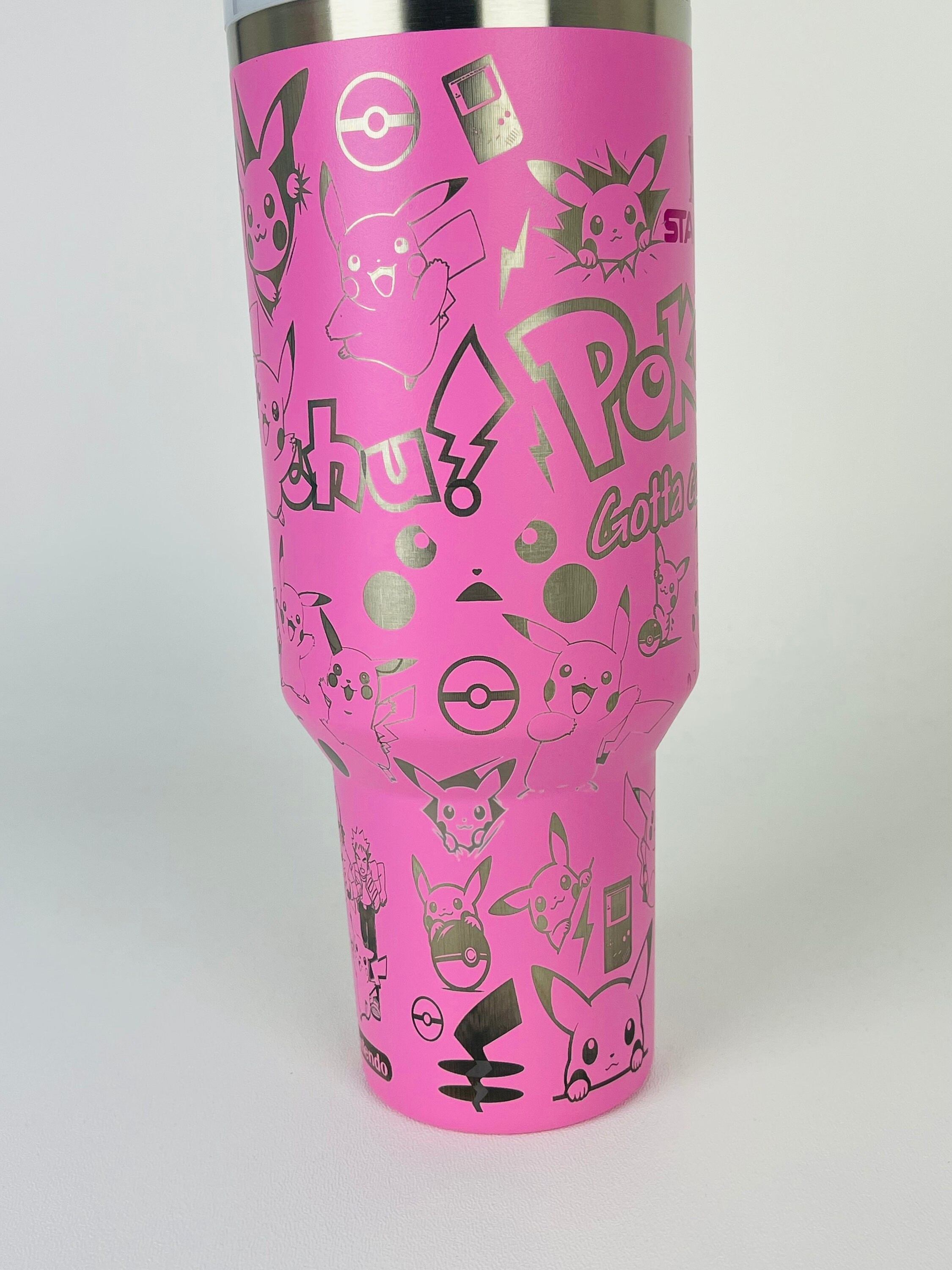 Stanley 40oz Tumbler Peony Pikachu Engraved - Etsy
