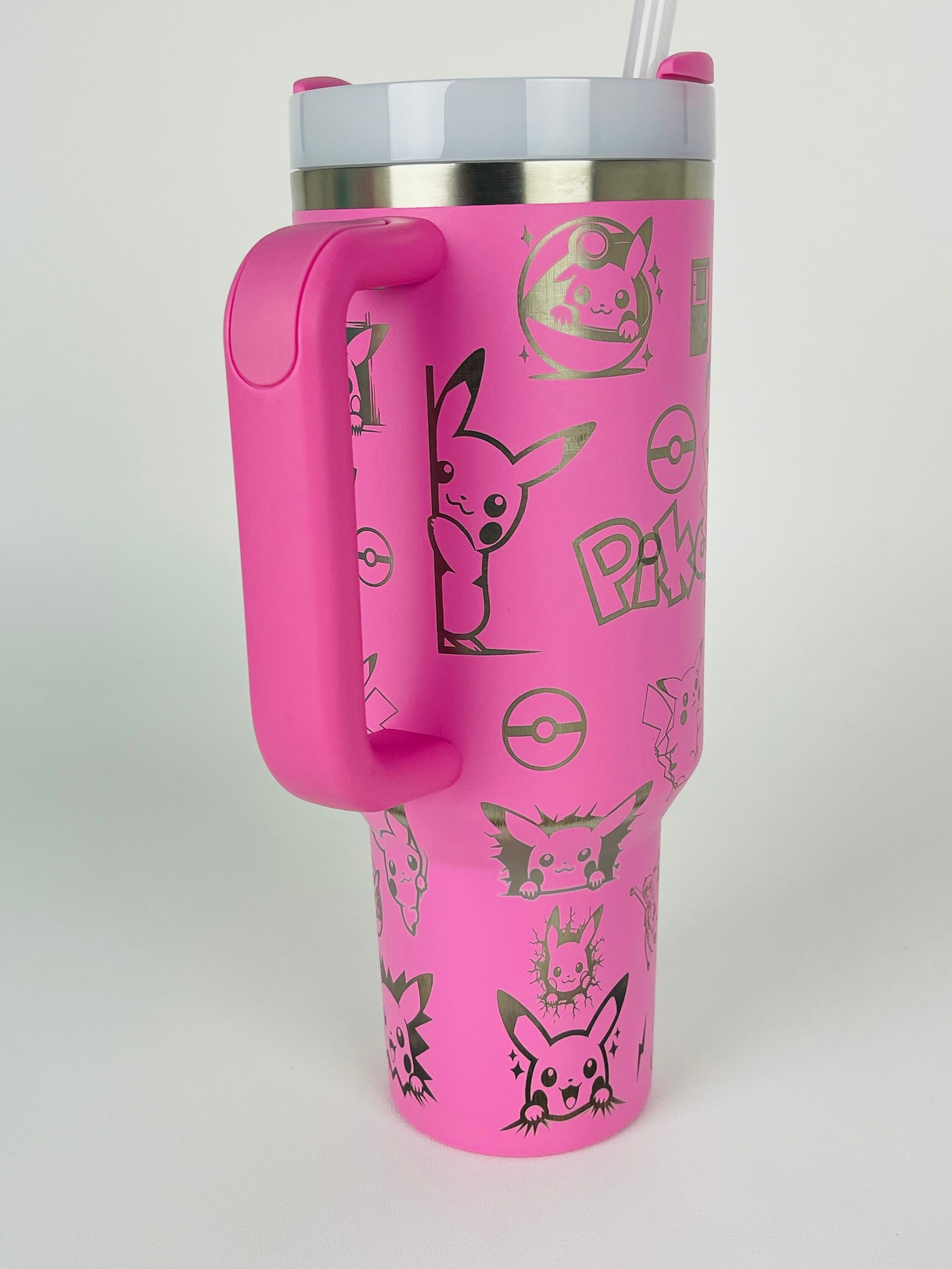 Stanley 40oz Tumbler Peony Pikachu Engraved - Etsy