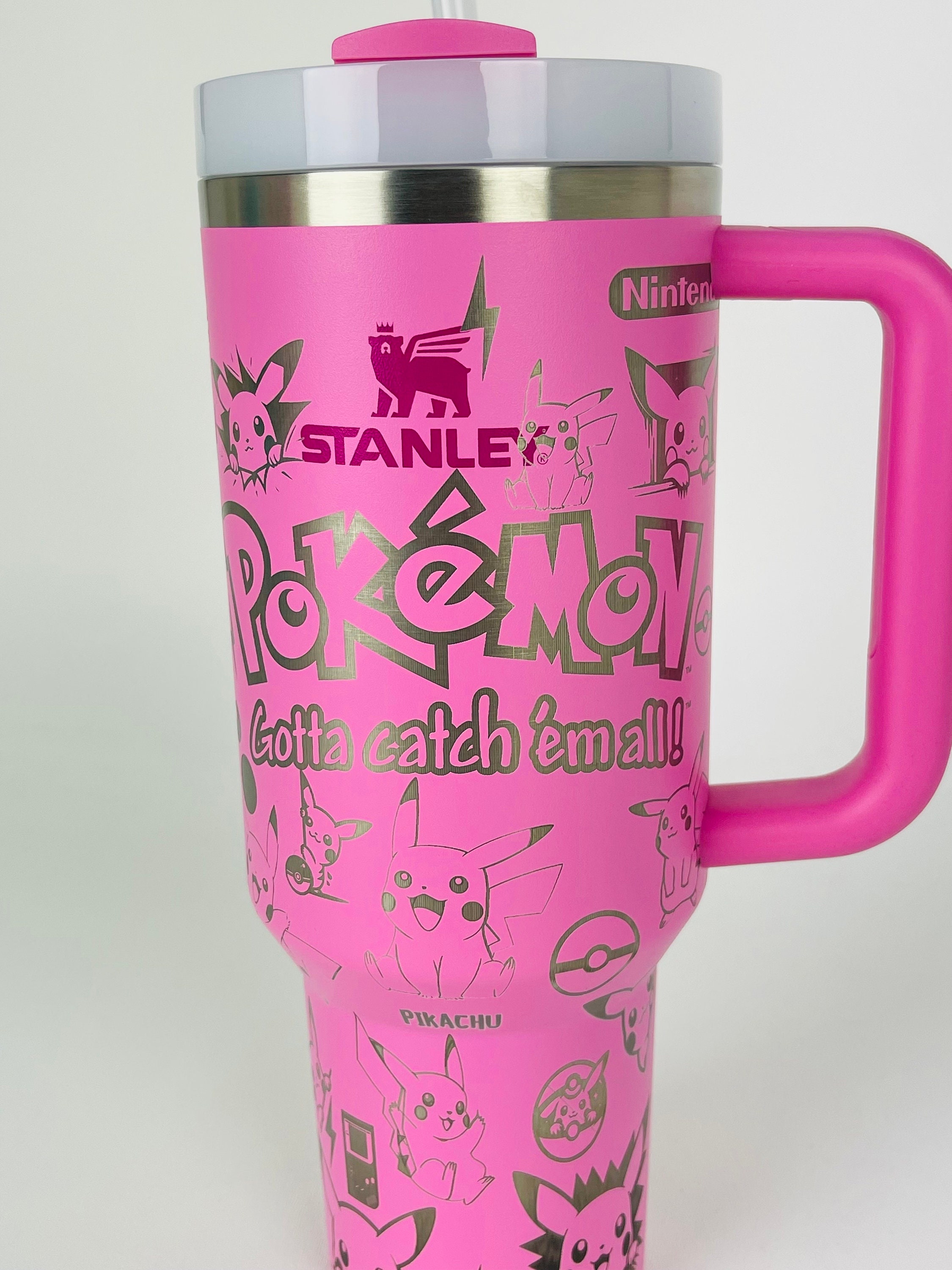 Stanley 40oz Tumbler Peony Pikachu Engraved - Etsy
