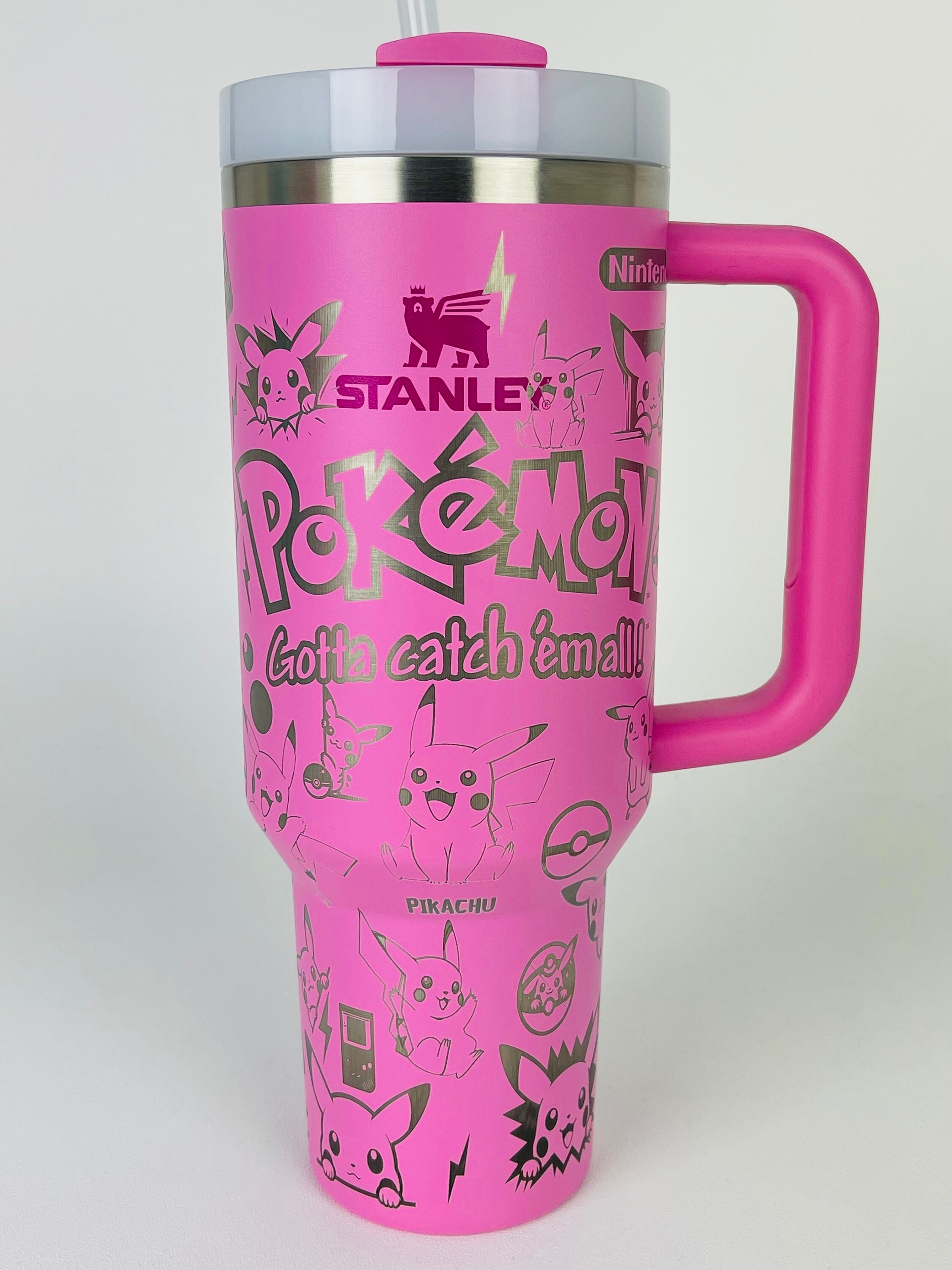 Stanley 40oz Tumbler Peony Pikachu Engraved - Etsy