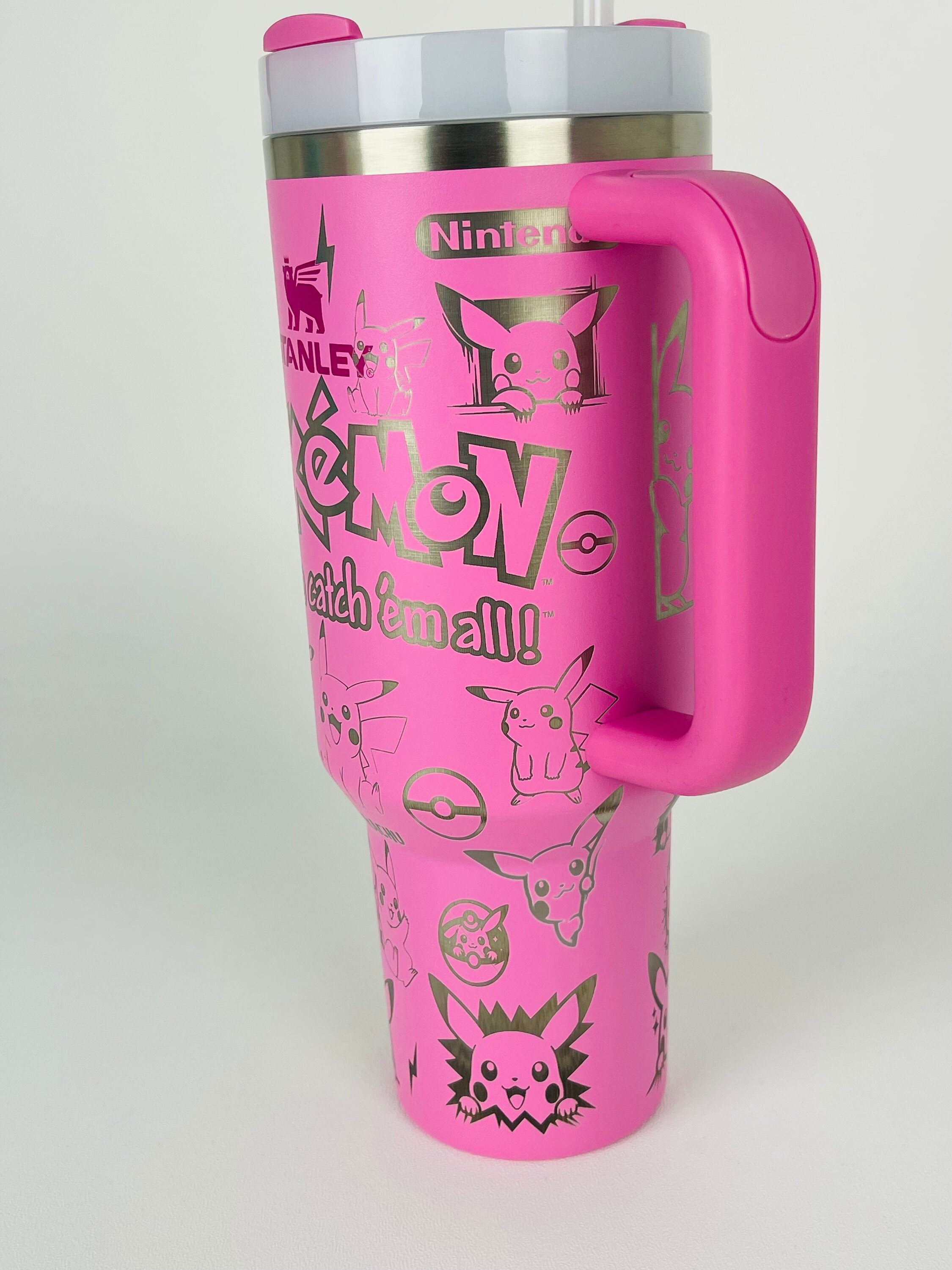 Stanley 40oz Tumbler Peony Pikachu Engraved - Etsy