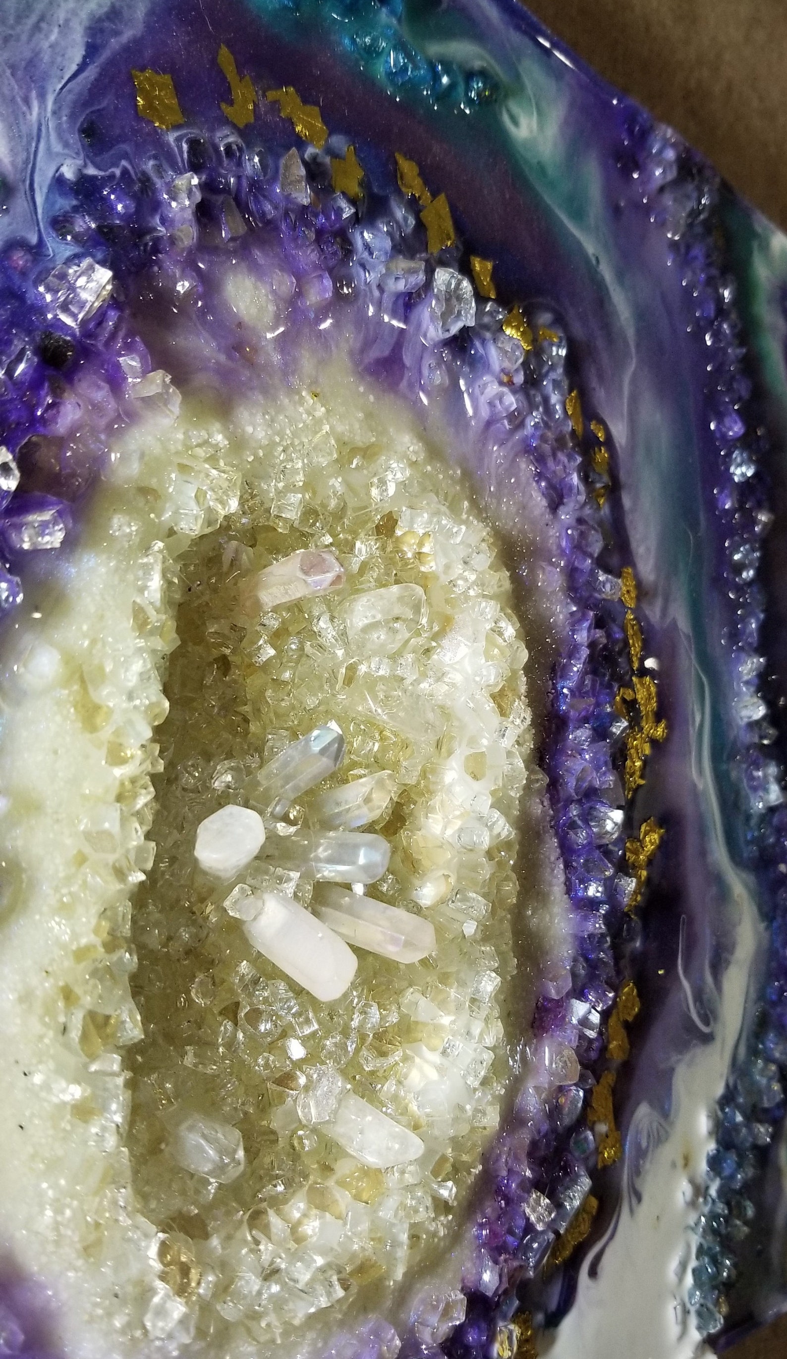 Made to Order customize-able Resin geode on canvas with | Etsy