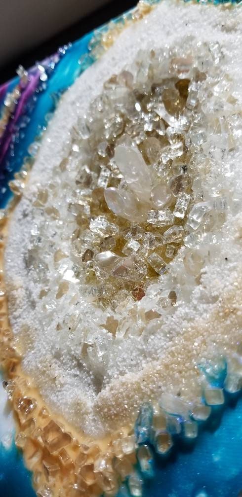 Made to Order customize-able Resin geode on canvas with | Etsy