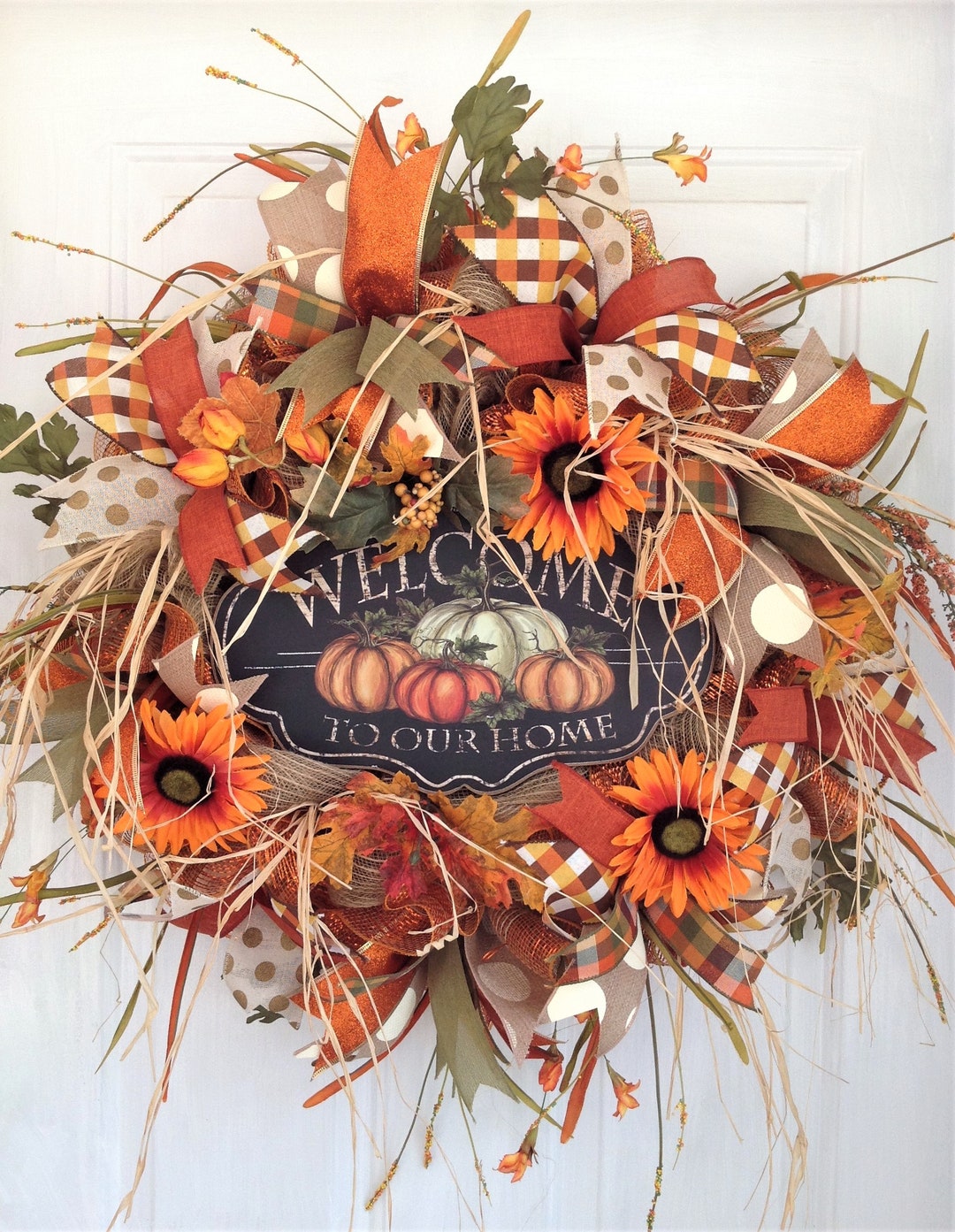 Fall Wreath for Front Door, Autumn Wreath, Fall Door Wreath, Fall Door ...