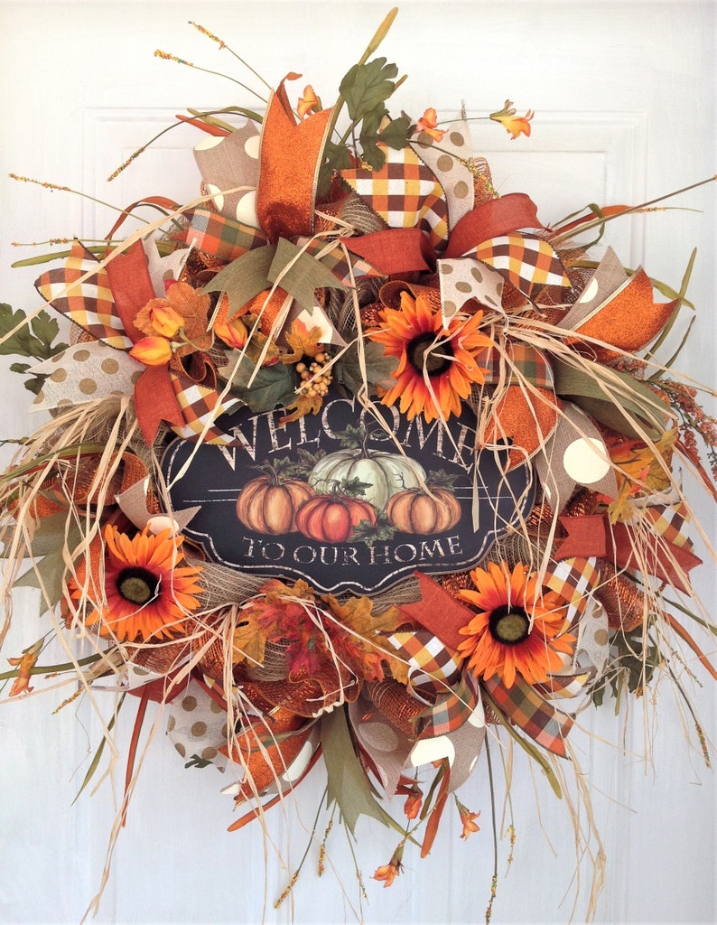 Fall Wreath for Front Door Autumn Wreath Fall Door Wreath - Etsy