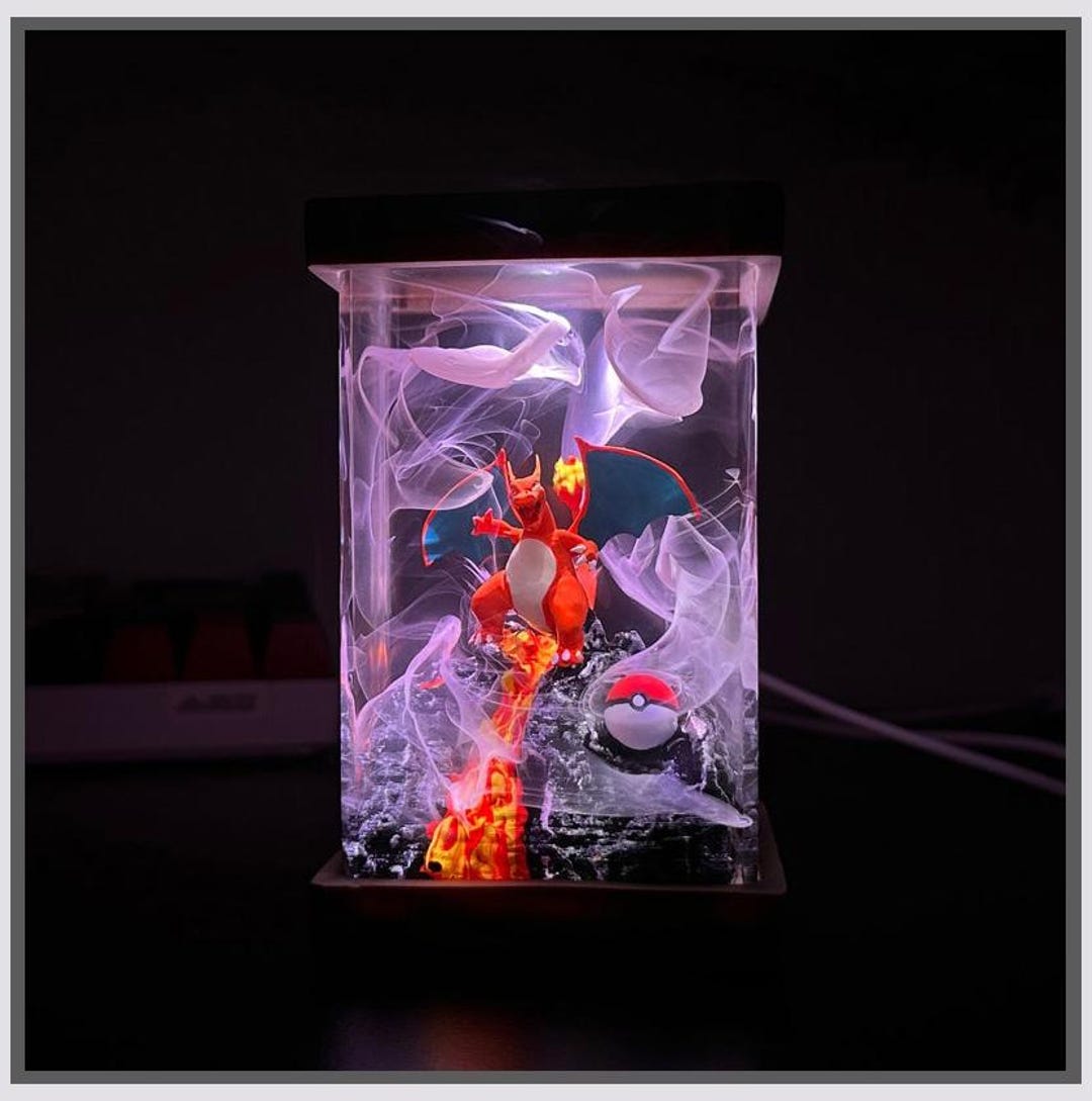 Custom Night Light, Resin Lamp, Charizard Pokemon Lamp, Pokemon Gift ...