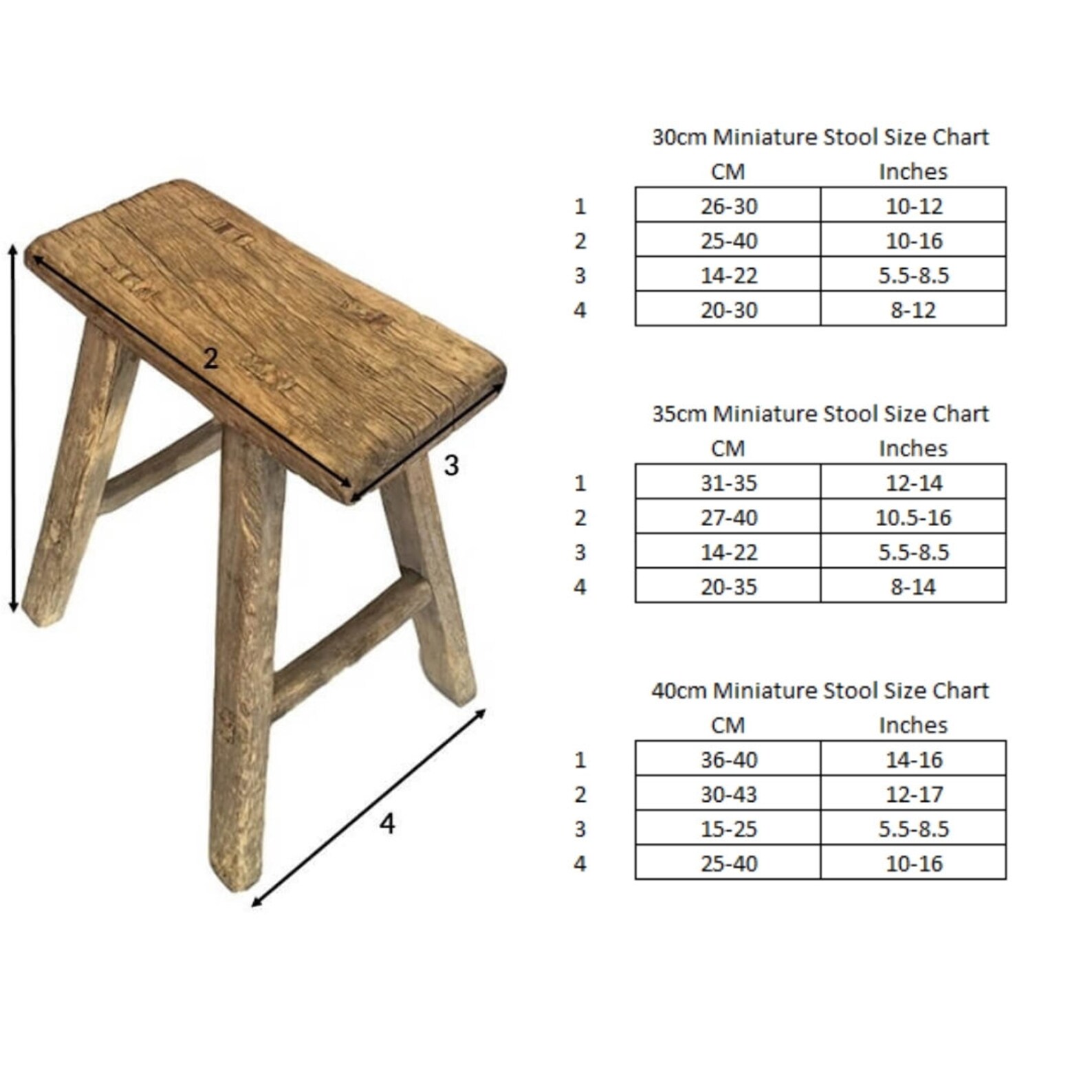 Antique Rustic Stools 30-40cm Height Antique Stools Rustic - Etsy UK