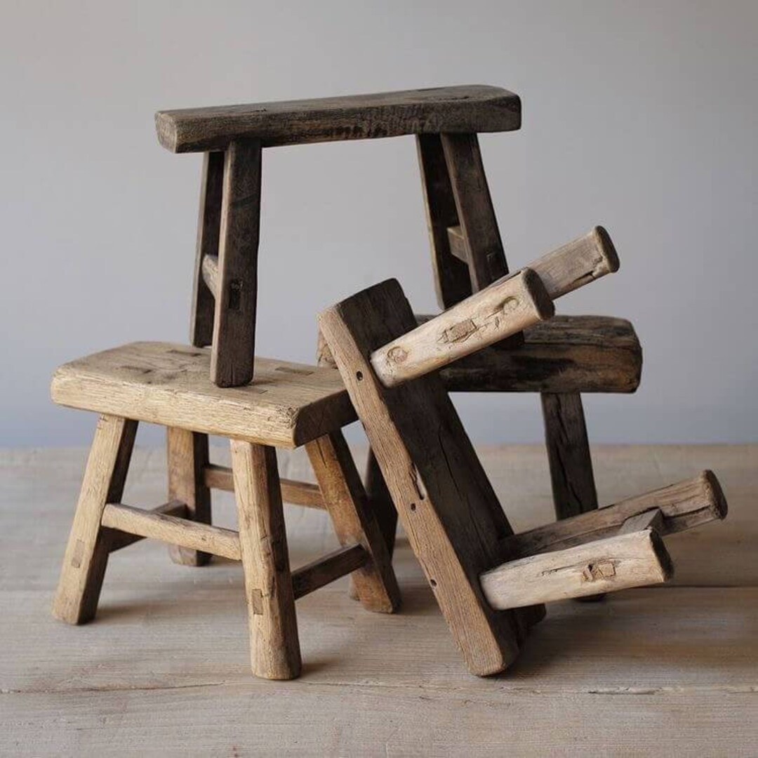 Miniature Milking Stools Antique Stools Rustic Stools Foot Stool Elm ...