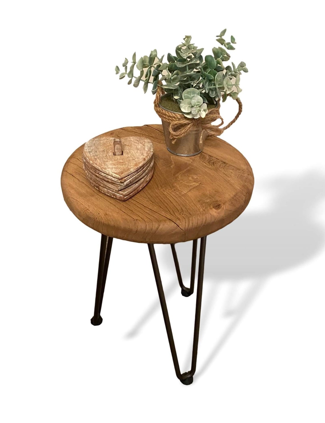 Old Barn Side Table Round Rustic Side Table Rustic - Etsy UK