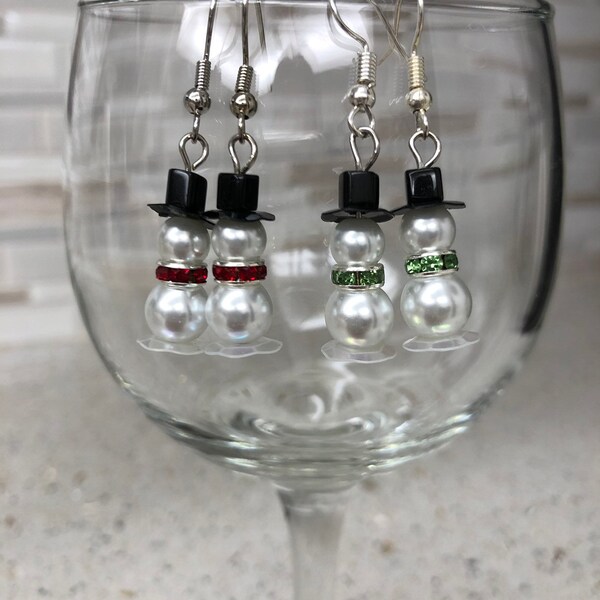 Snowman Earrings - Etsy