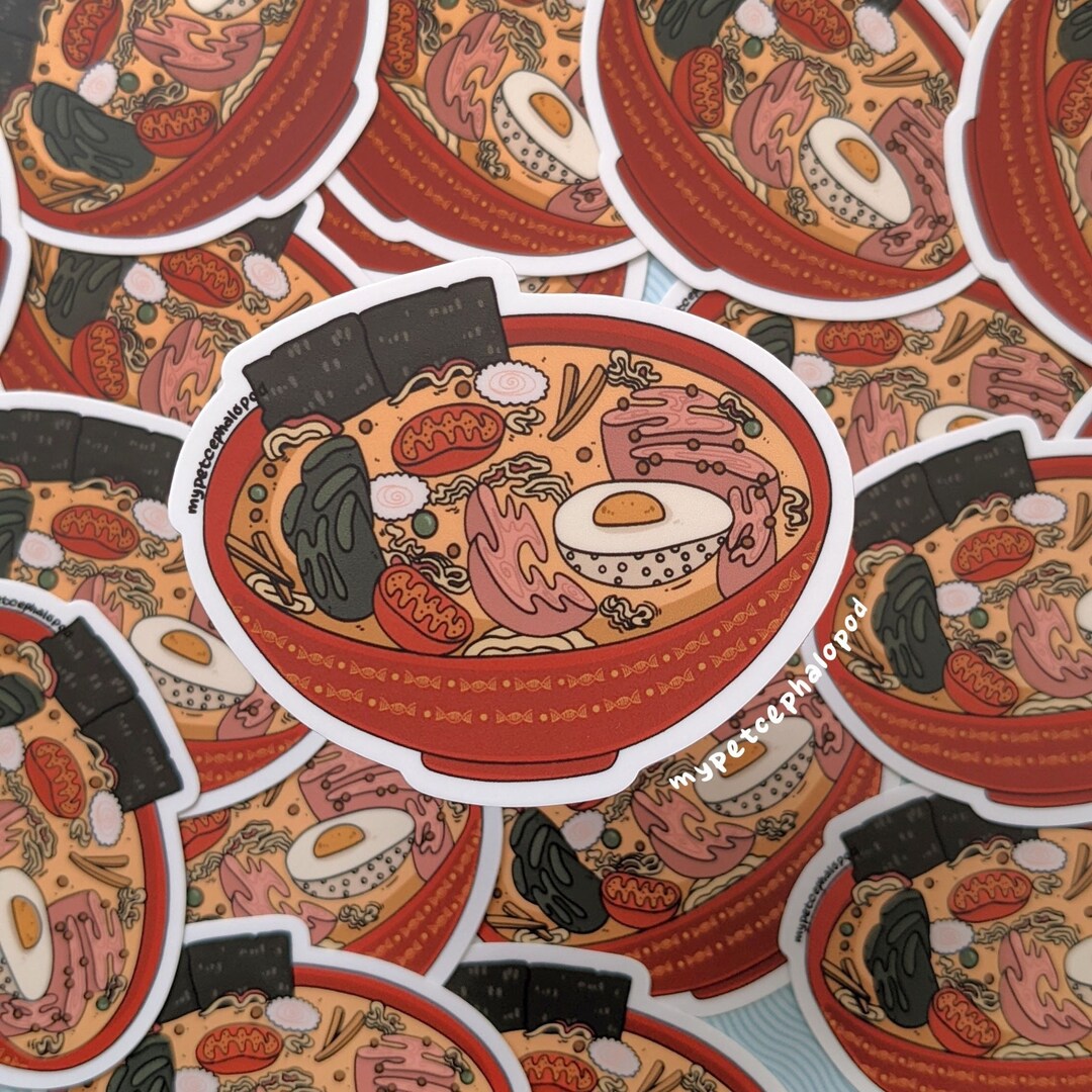 RAMEN CELL Vinyl Sticker | Science Biology STEM Molecular Food Sciart ...