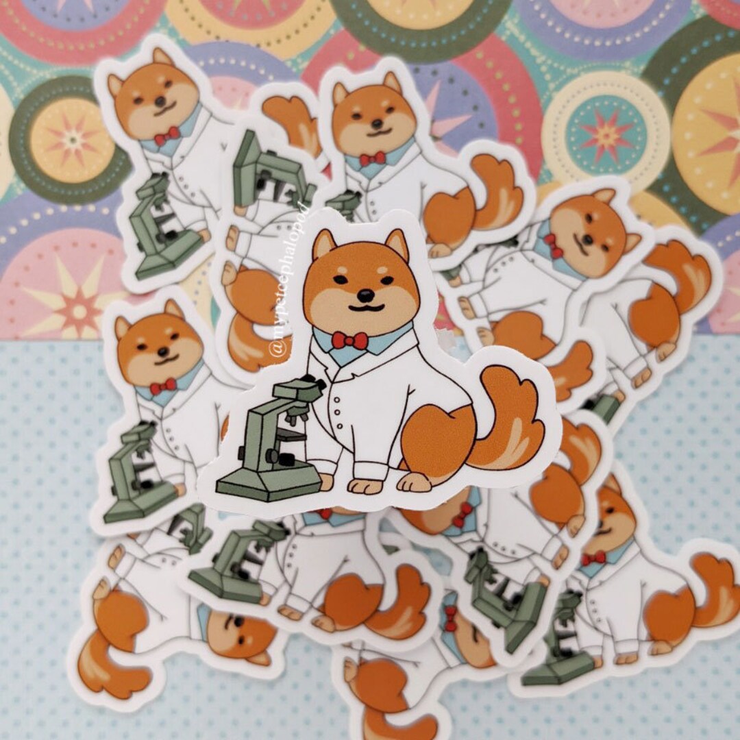 SHIBA DOGTOR Vinyl Sticker Science Stem Biology Chemistry Microbiology ...