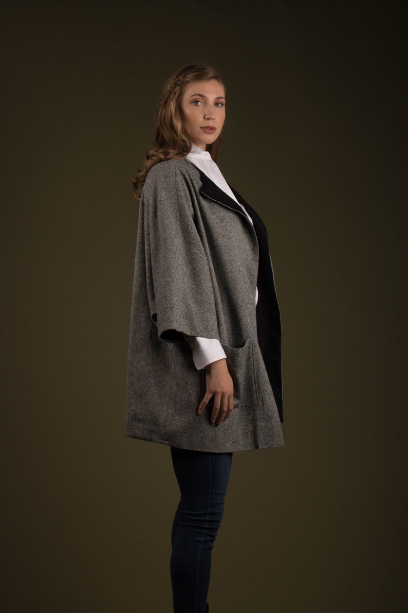 Wool Dolman Sleeve Cocoon Jacket - Etsy