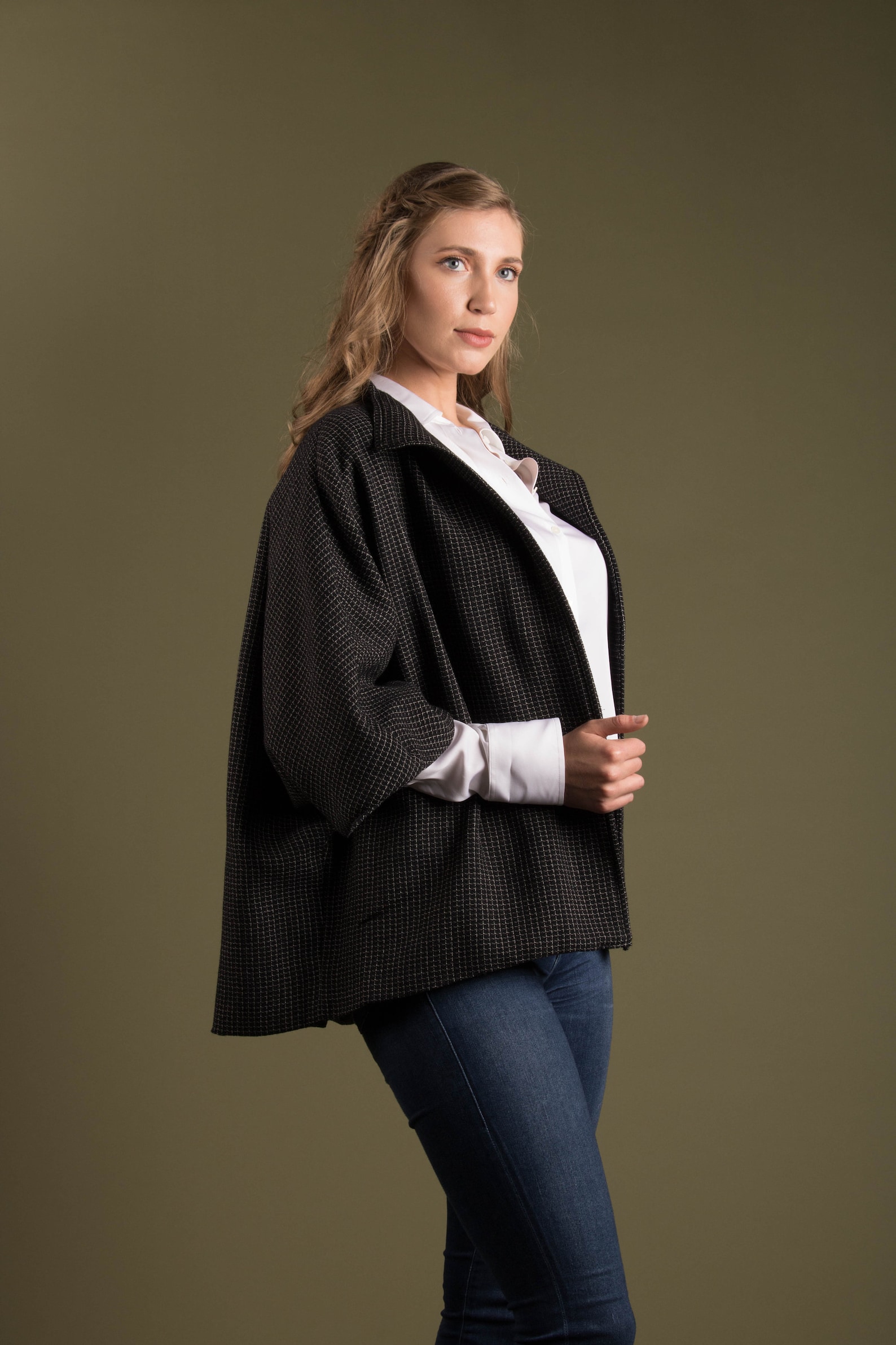 Wool Dolman Sleeve Cocoon Jacket - Etsy New Zealand