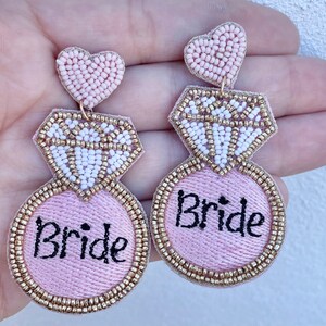 Bride Earrings / Team Bride / Ring / Bachelorette Party / Bride Gift ...