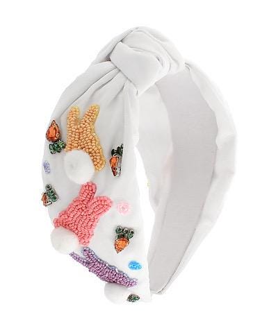 Easter Bunny Headband / Seed Bead Beaded Knot Top / Bunny Rabbit ...