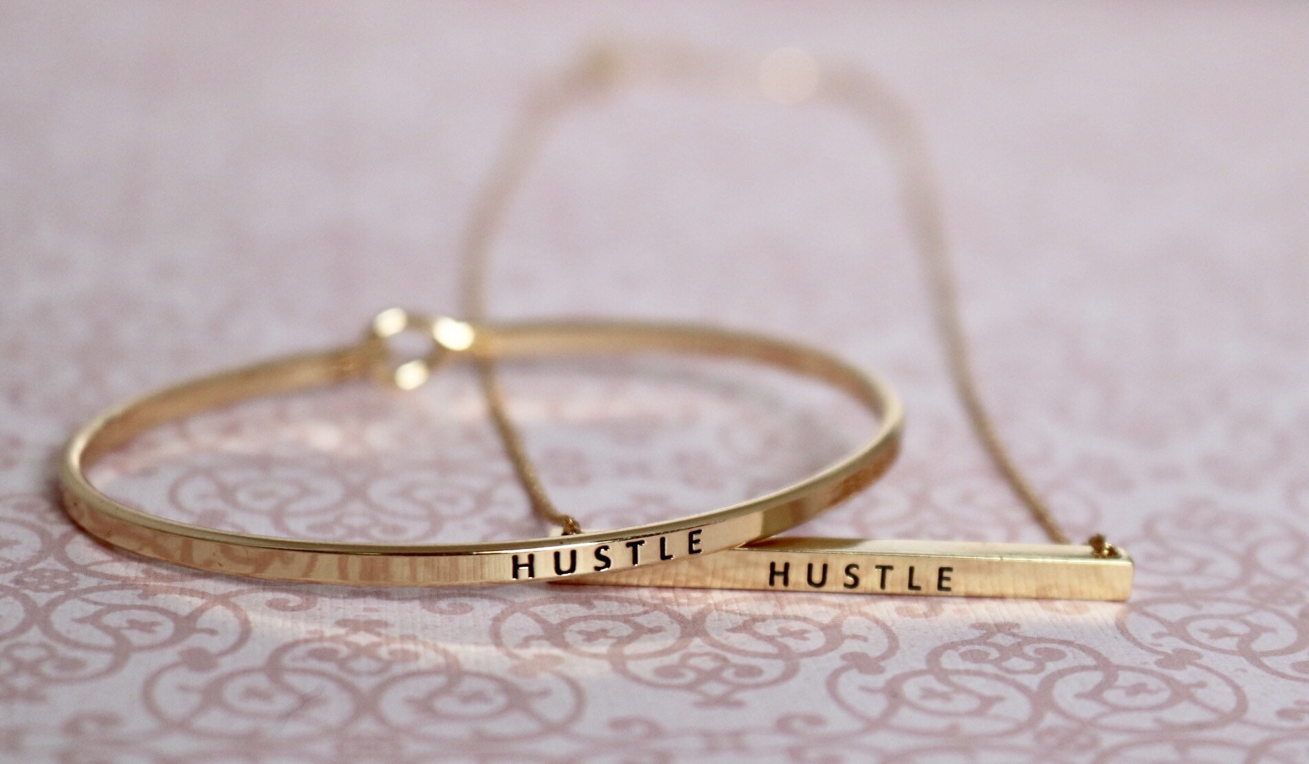 Boss Babe / Hustle 14K Gold OR White Gold Dipped Motivational - Etsy