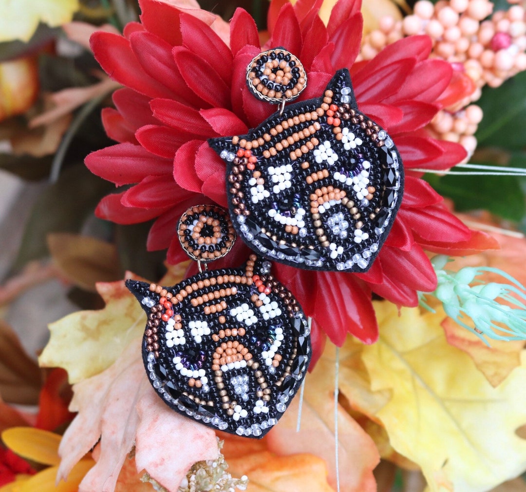 Tiger Face Seed Bead Earrings / Auburn Tigers / Game Day Apparel ...
