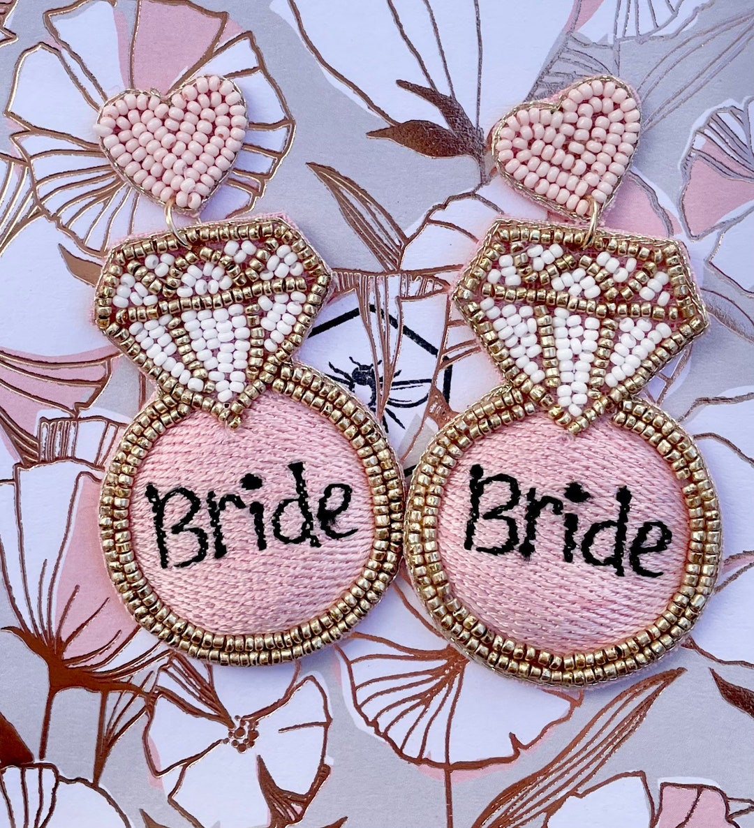 Bride Earrings / Team Bride / Ring / Bachelorette Party / Bride Gift ...