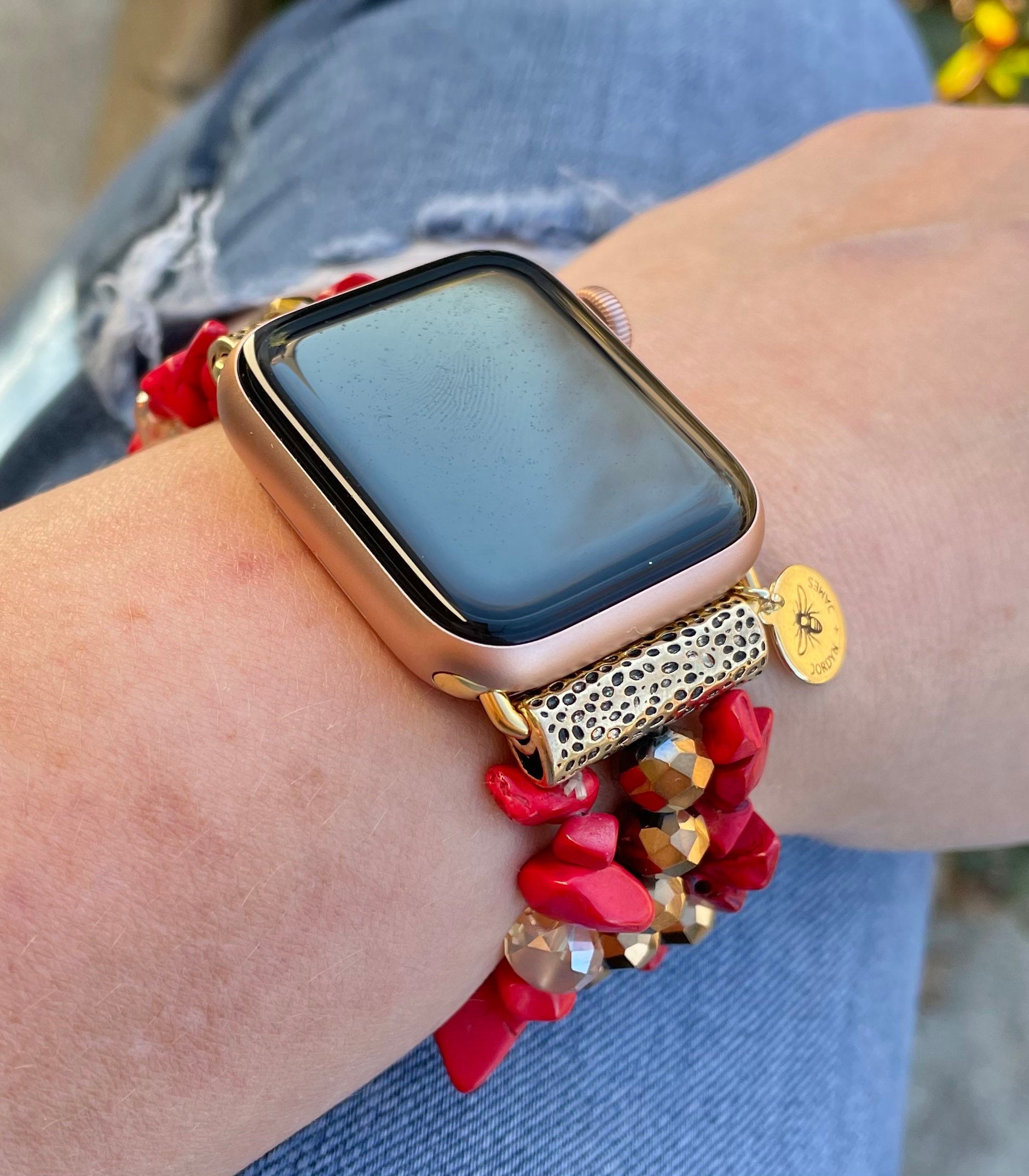 Beaded Watch Band / Compatible with Apple / 38mm 40mm 42mm | Etsy