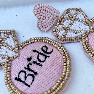 Bride Earrings / Team Bride / Ring / Bachelorette Party / Bride Gift ...