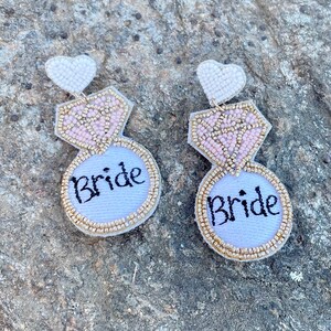Bride Earrings / Team Bride / Ring / Bachelorette Party / Bride Gift ...