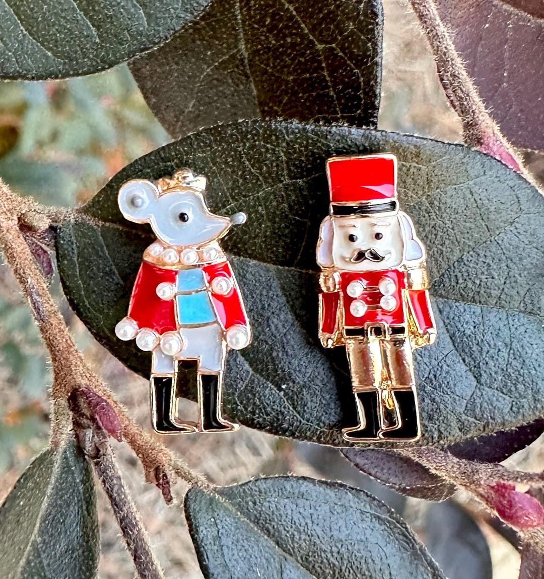 Nutcracker Stud Earrings / Christmas Jewelry / Statement Earring Mouse ...