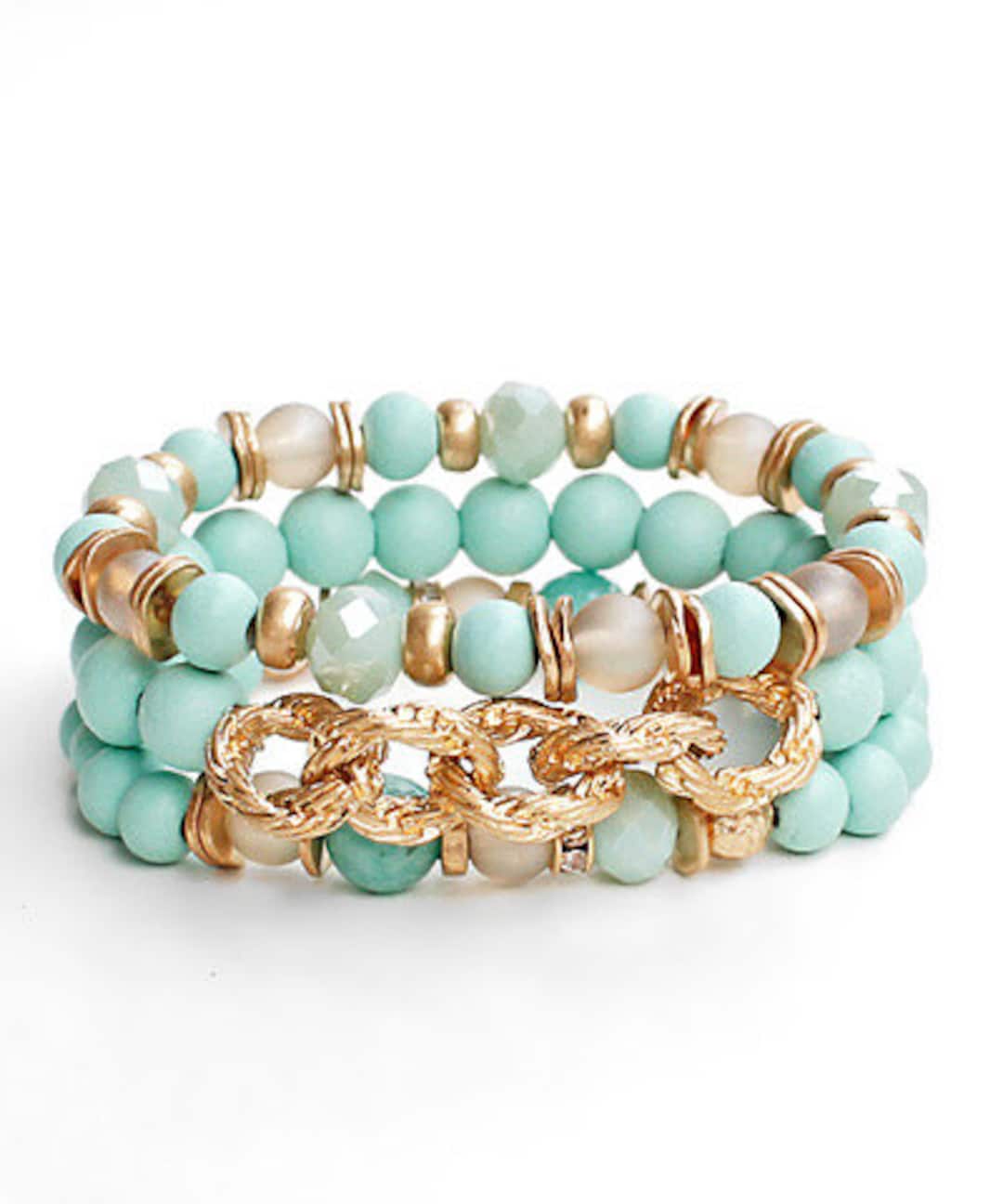 Stackable Bracelet Set / Beaded Wooden Arm Candy / Wood Bead Arm Stack ...