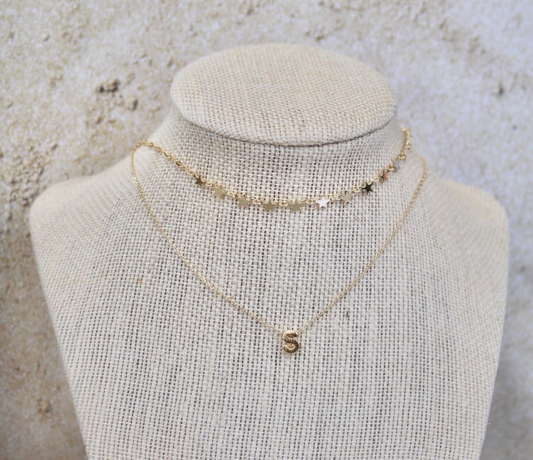 Outer Banks inspirierte Choker Halskette DAINTY Sarah OBX Stern Schmuck Initial Mehrreihig Gold oder Silber Boho verstellbare Halsketten Etsy