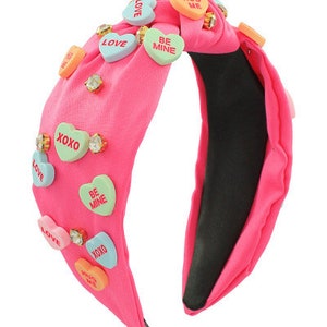 Conversation Candy Hearts Headband / White Pink Red Valentine’s Day ...