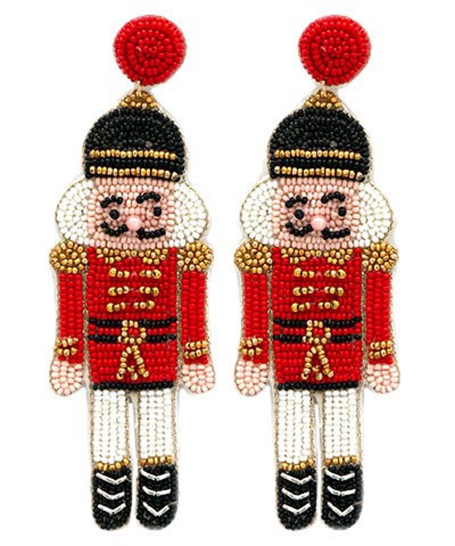 Nutcracker Earrings / Christmas Jewelry / Seed Bead / Statement Earring ...