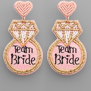 Bride Earrings / Team Bride / Ring / Bachelorette Party / Bride Gift ...