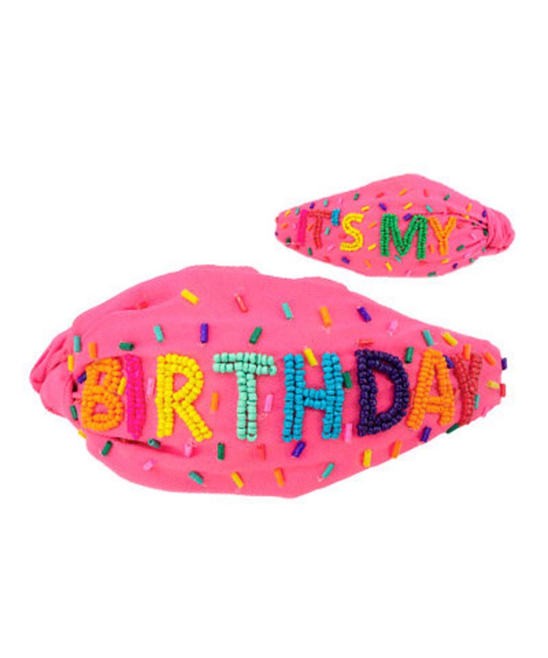 It’s My Birthday Headband / Confetti / Knot Top / Beaded / Kitschy Bday ...
