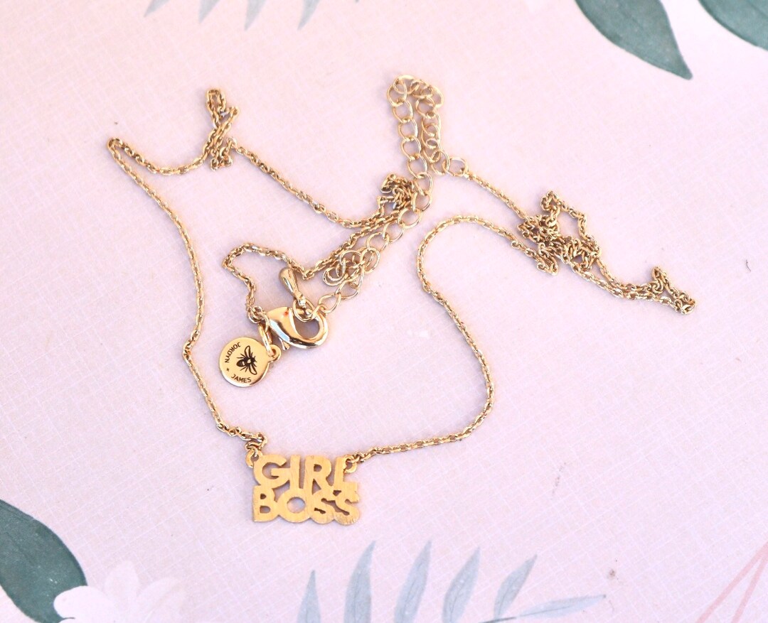 GIRL BOSS Necklace / 14K Gold Dipped / Brushed / She Believed She Could ...