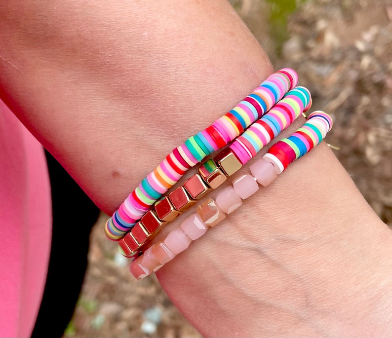 Clay Apple Watch Band / Rainbow Beaded / Neon Multicolor / - Etsy