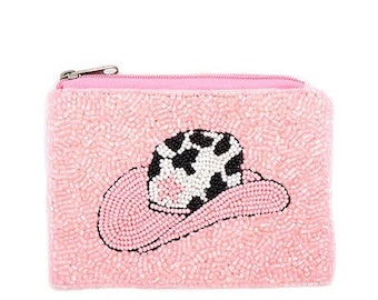 Star Cow Print Seed Beaded Coin Purse - Etsy