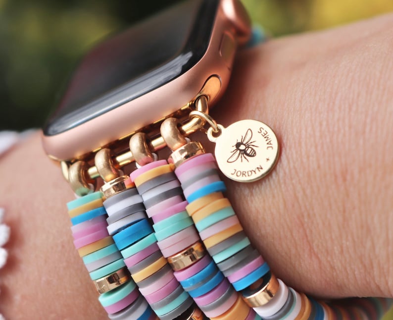 Rainbow Watch Band / Compatible With Apple Watch / Clay Beaded - Etsy