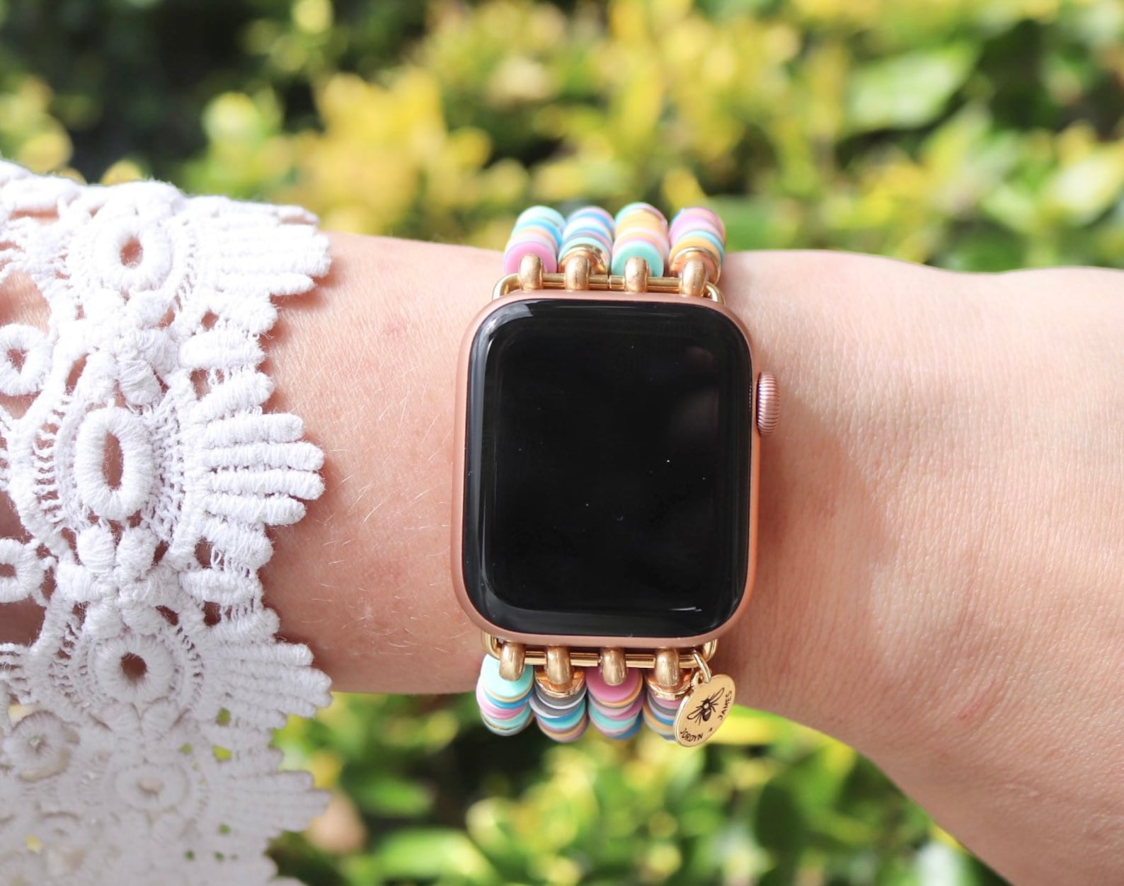 Rainbow Watch Band / Compatible With Apple Watch / Clay Beaded - Etsy