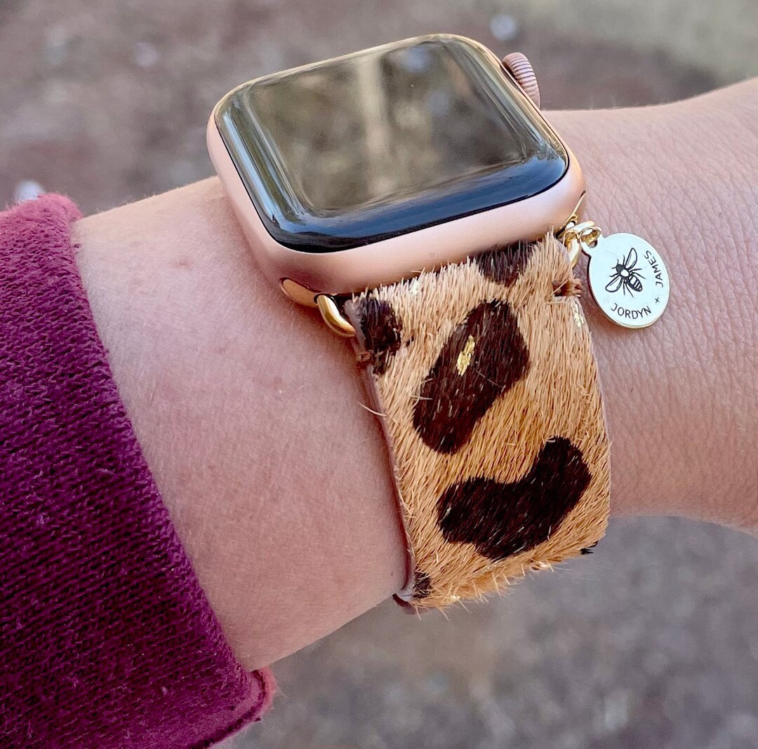 Metallic Leopard Watch Band / Compatible With Apple / Thick ...