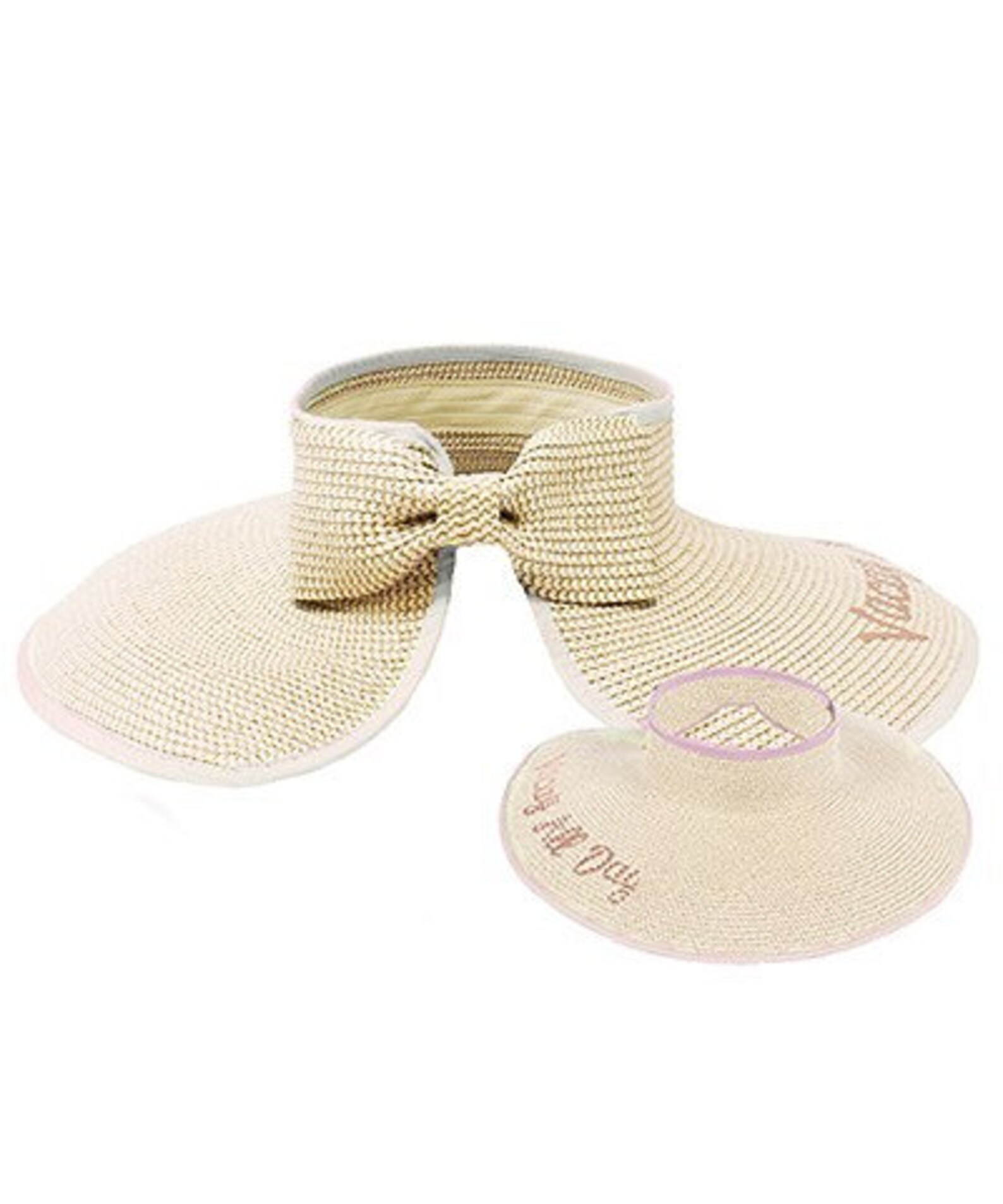 Straw and Paper Beach Visor Hat / Embroidered OR Vinyl Saying Phrase ...