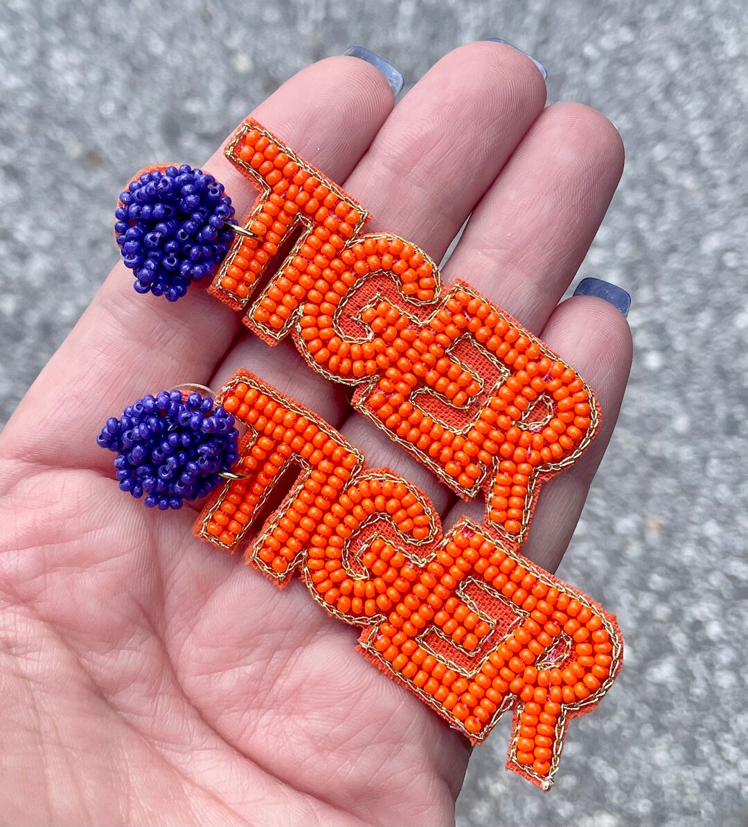 Clemson LSU Tigers Earrings / Tiger / Seed Bead / Game Day Jewelry ...