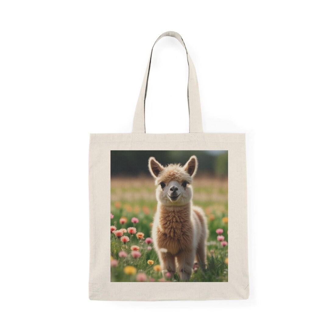 Llama Tote Bag, Spring Colors Carryall, Cute Alpaca Shopping Bag ...