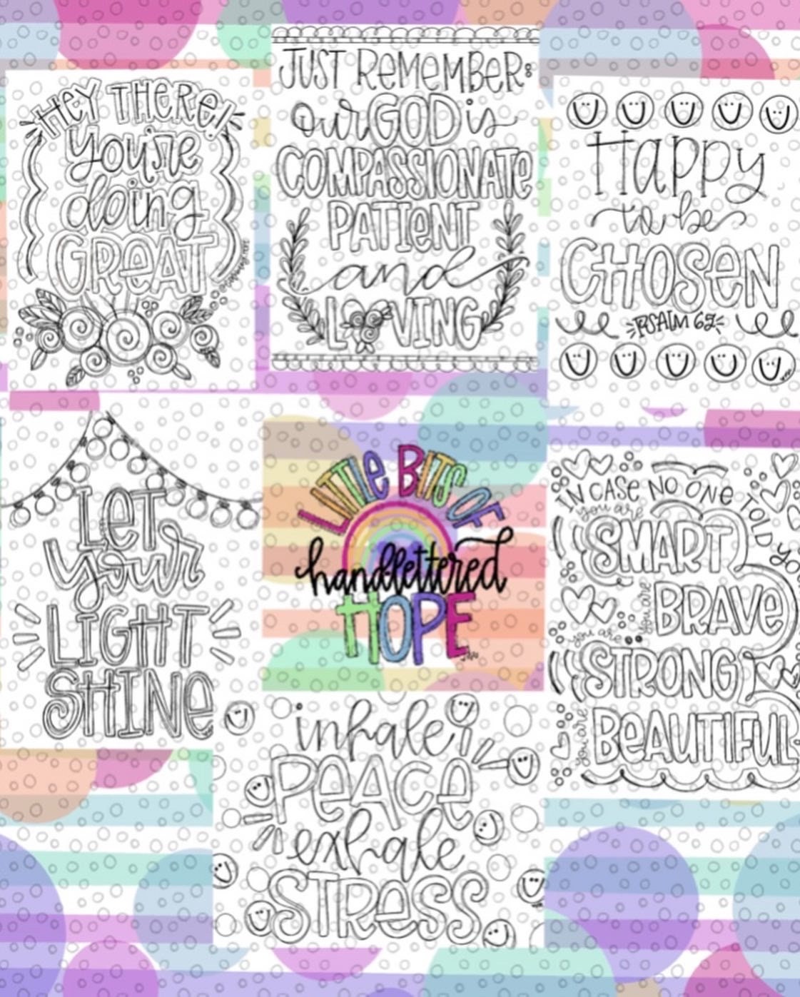 Little Bits of Hope Digital/ Printable Encouraging Coloring Book Hand ...