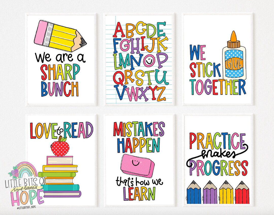 Bright, Fun, Classroom Supplies Printables Original, Hand Drawn Designs ...